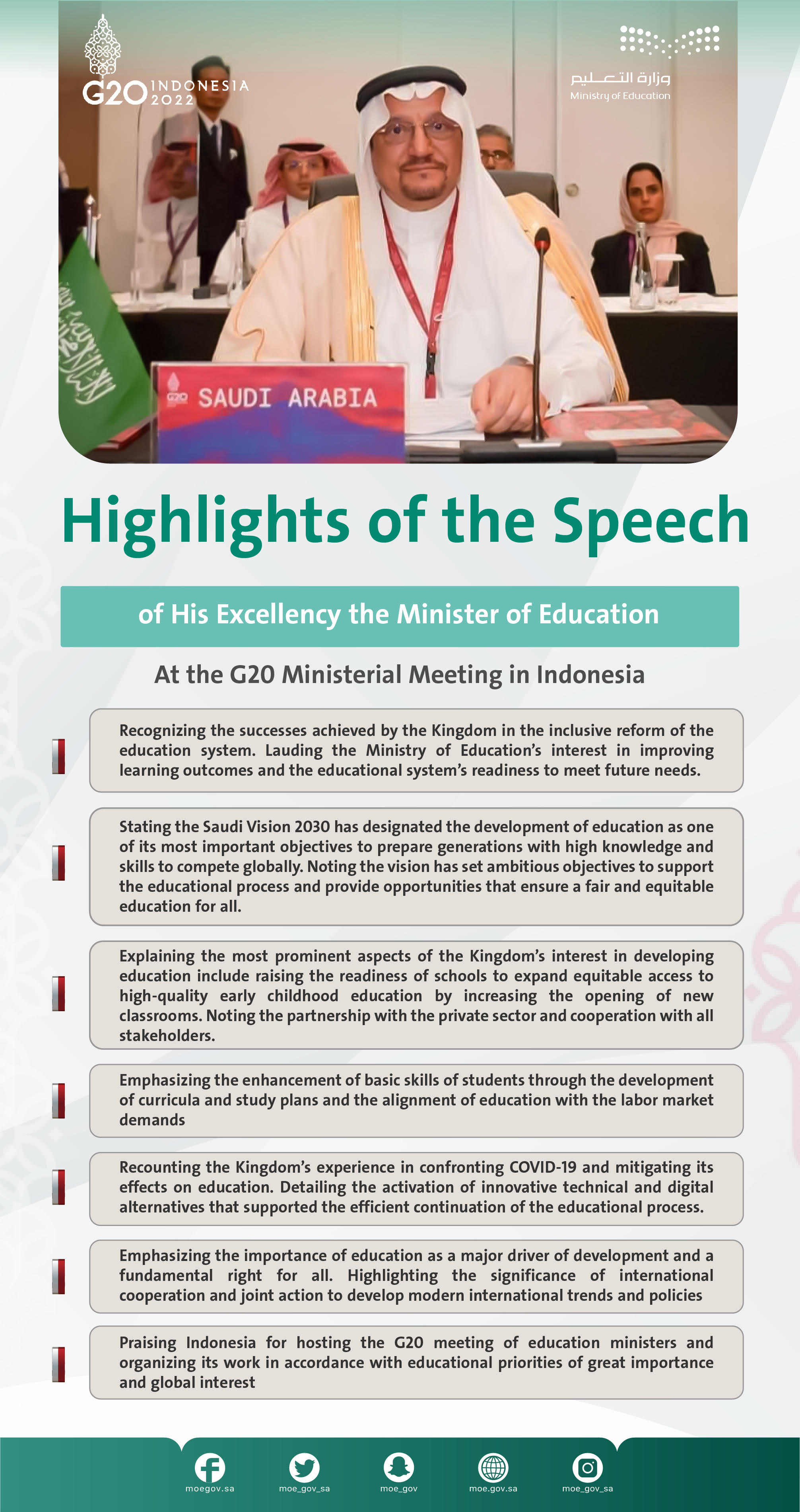 Ministry of Education | Minister of Education participates on G20 ...